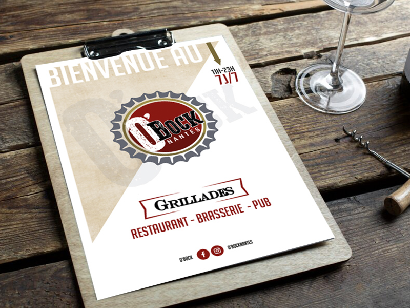 Carte de restaurant - menu intérieur et extérieur - Label Communication